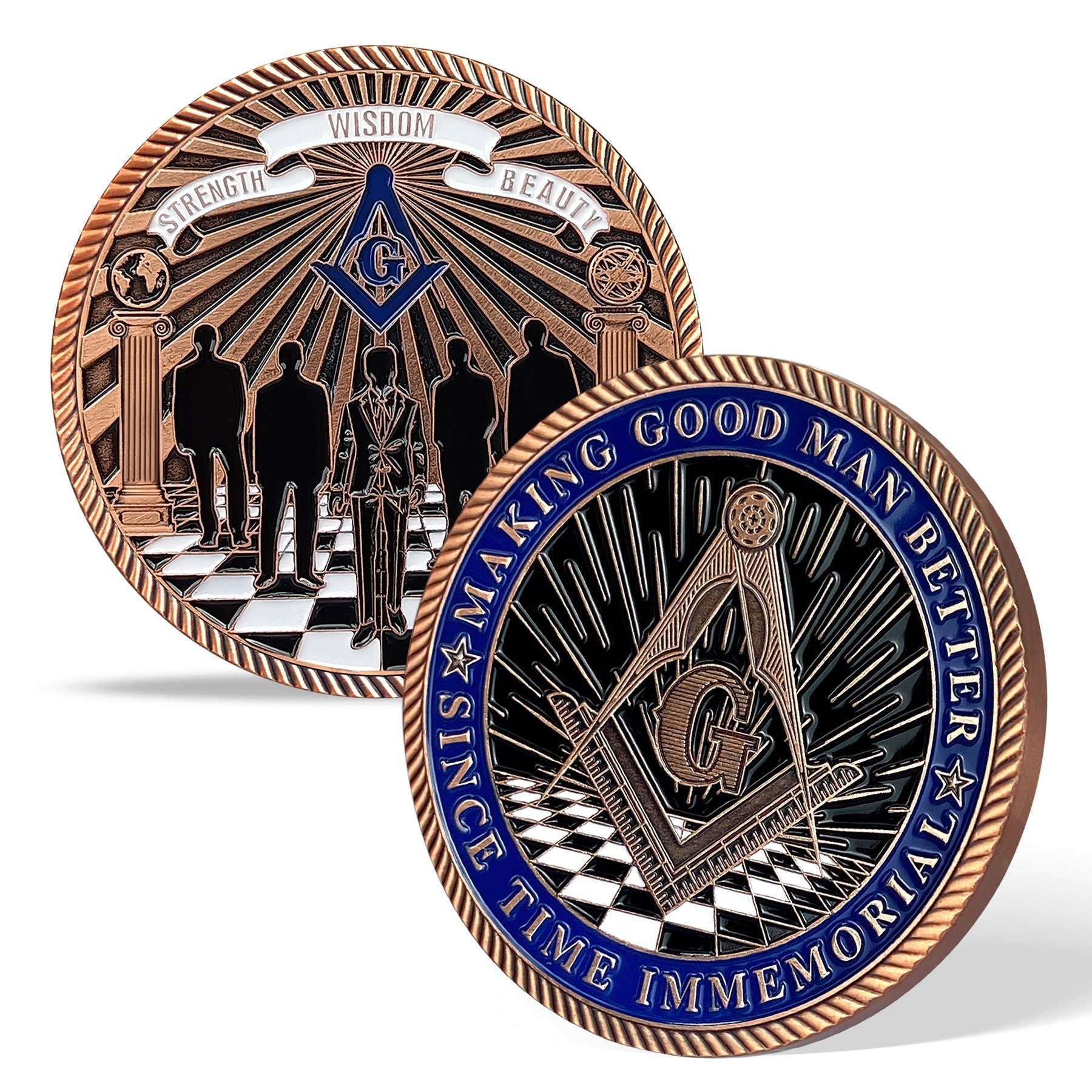 Masonic Making Good Man Better Freemason Challenge Coin | Eterna Paths