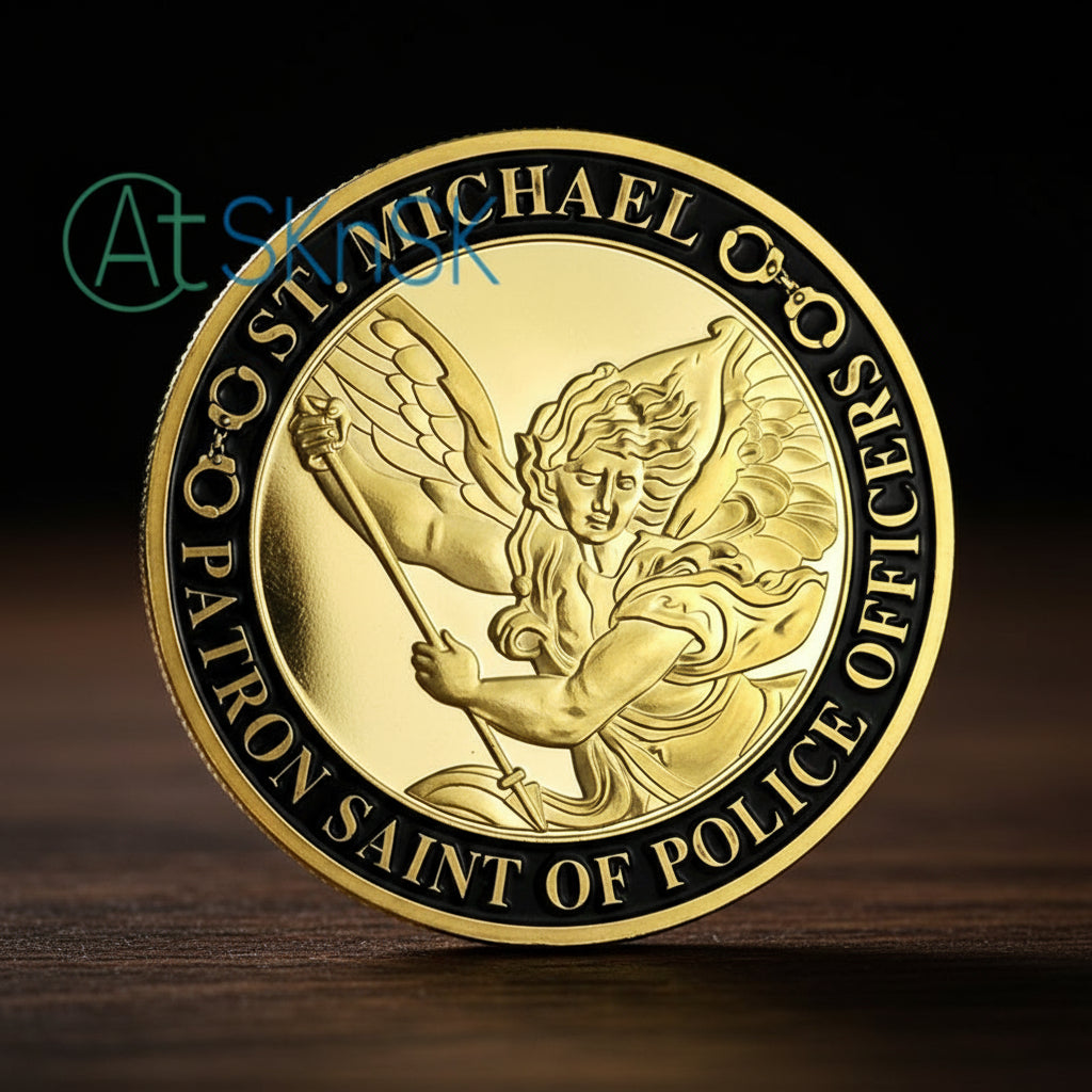 Police Officer's Prayer St Michael Challenge Coin | Eterna Paths