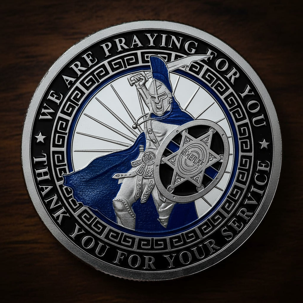 Deputy Sheriff's Prayer Spartan Warrior Police Challenge Coin | Eterna ...